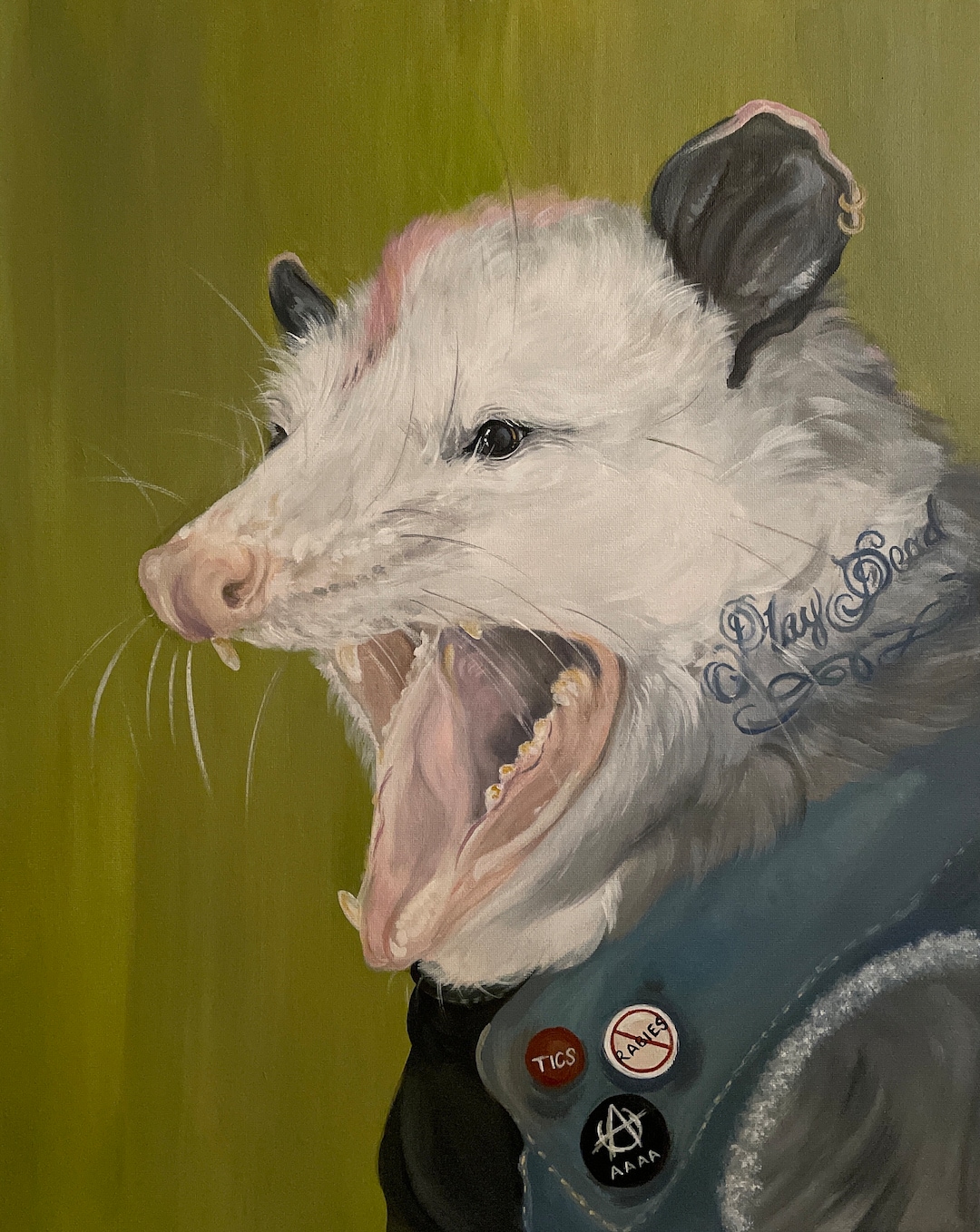 Punk Possum Print, Possum Art, Punk Animal, Parody Art, Funny Animal ...