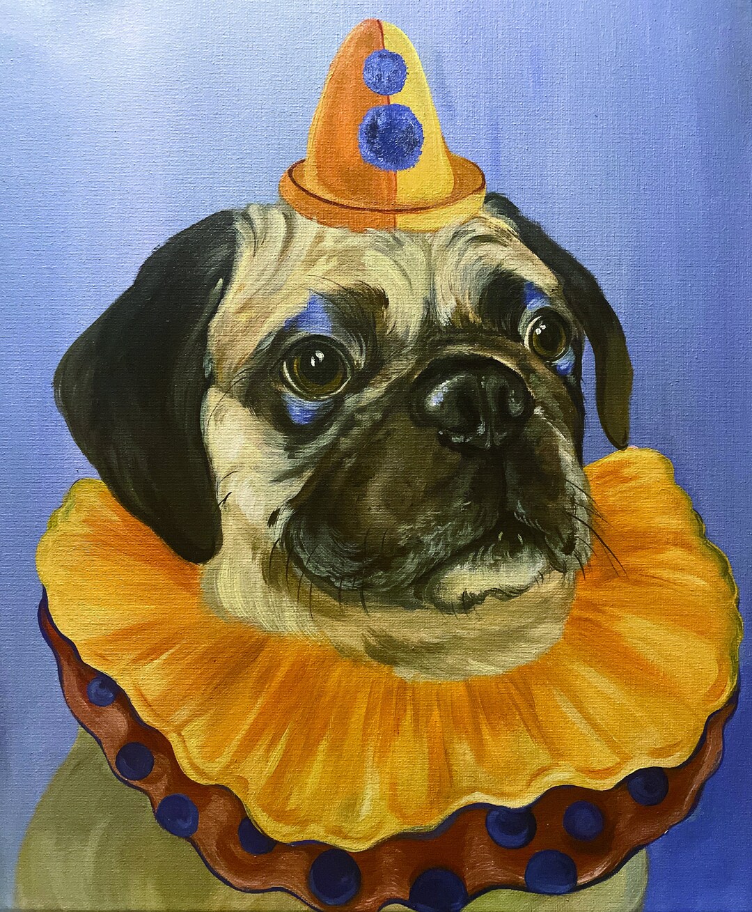 Pug Sticker, Clown Sticker, Gift for Pug Lover, Pug Art, Clown Art ...