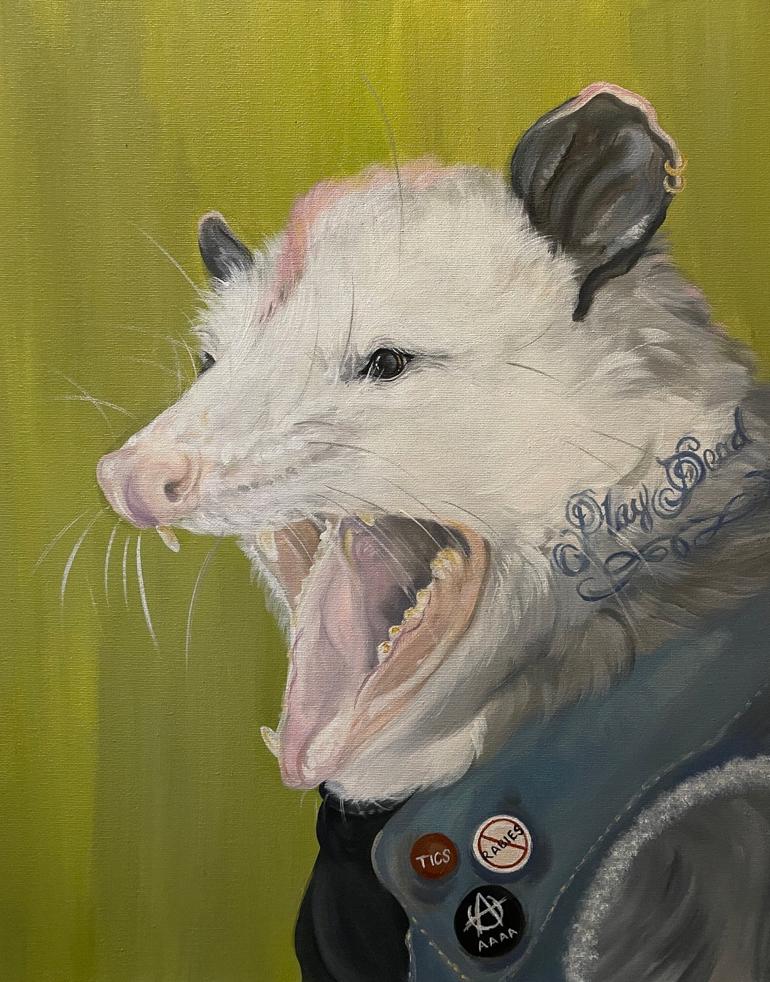Punk Possum Painting, Possum Art, Punk Animal, Parody Art, Funny Animal ...