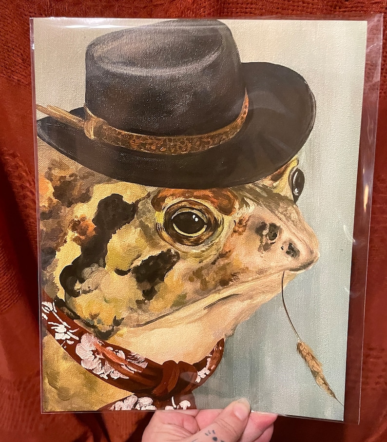 Unframed Frog Print Frog Frog and Toad Frog Art Cowboy - Etsy
