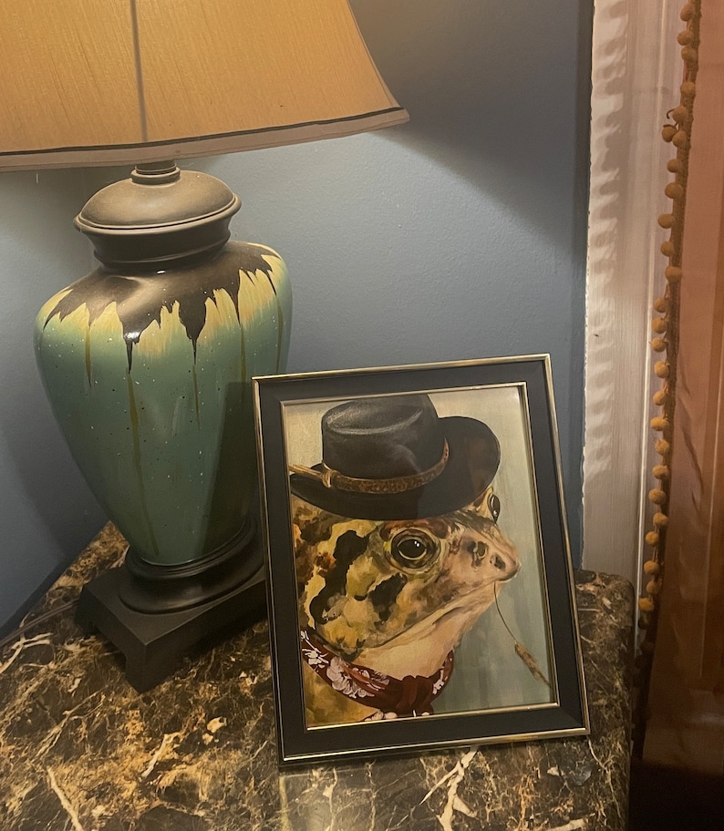 Unframed Frog Print Frog Frog and Toad Frog Art Cowboy - Etsy