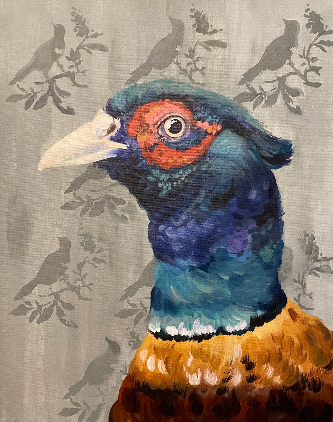 Pheasant Painting, Pheasant Art, Bird Art, Gift for Bird Lover, Gift ...