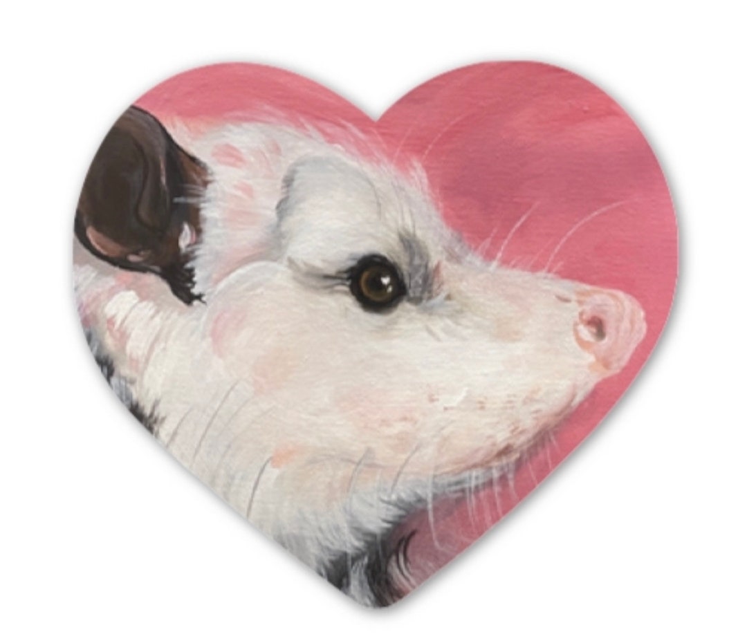 Possum Heart Sticker - Etsy
