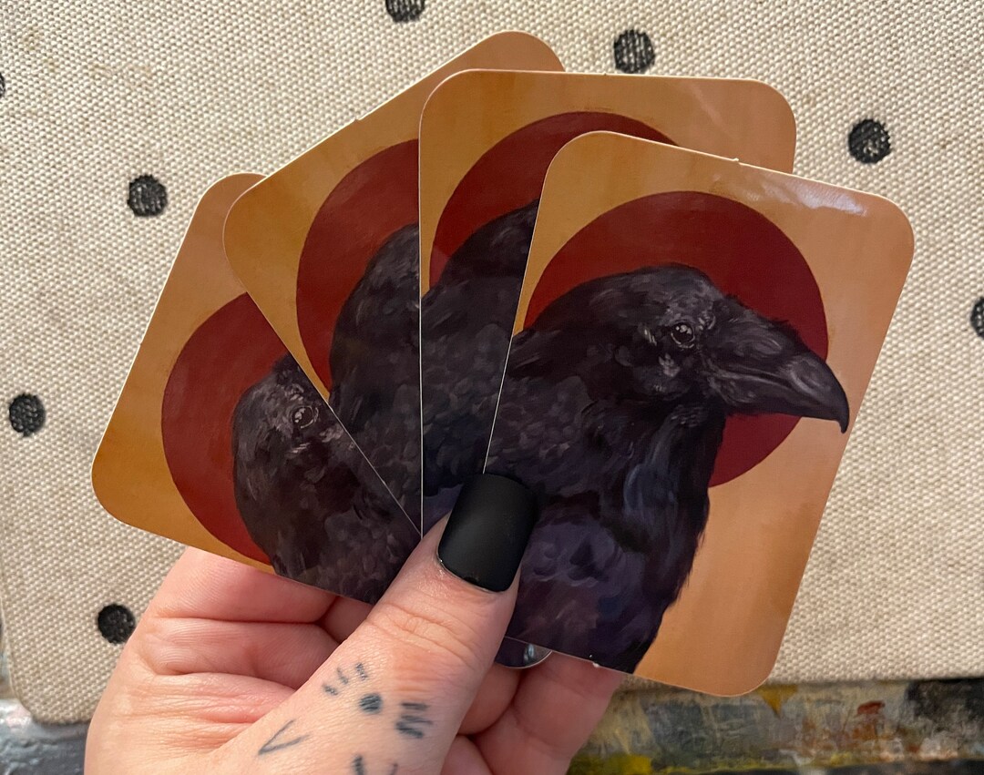 Raven Vinyl Sticker: Edgar Allan Poe Gothic Decor (2x3") - Etsy