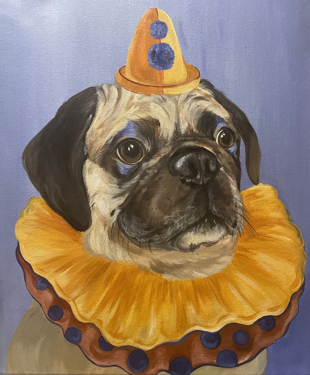 Pug Art, Pug Print, Clown Art, Clown Print, Circus Decor, Clown Decor ...