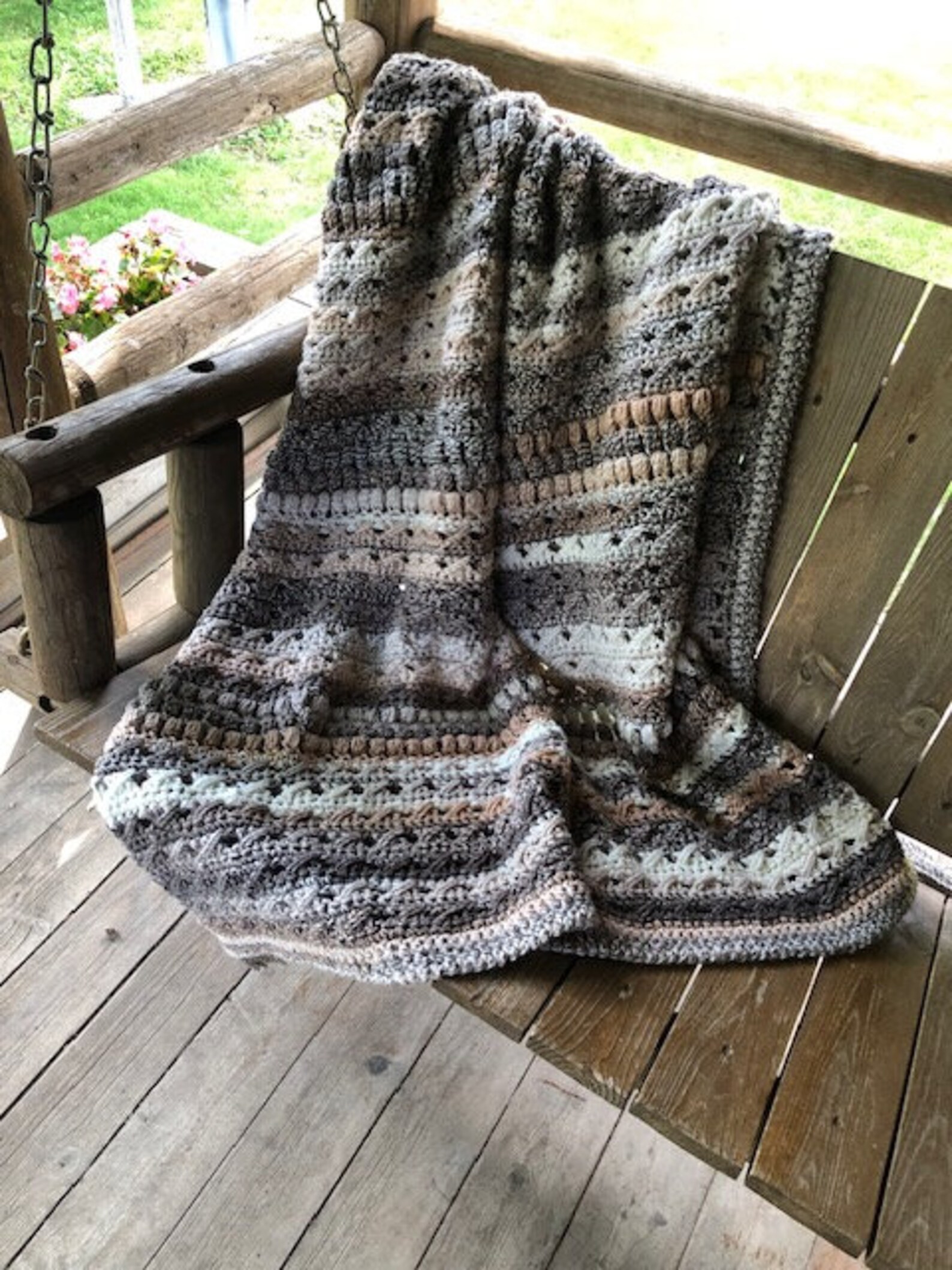 Cable and Cluster Crochet Afghan Pattern - Etsy