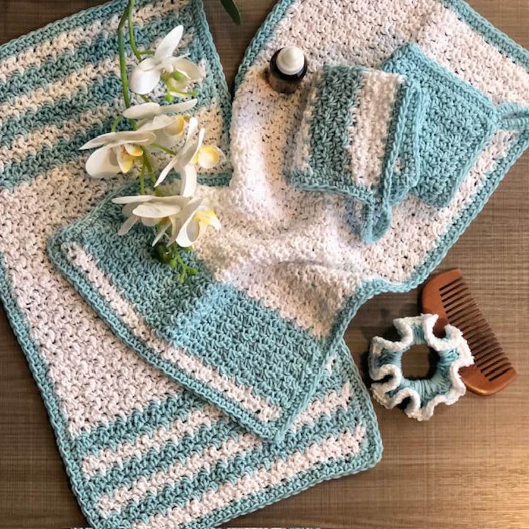 Home Spa Set Crochet Pattern Bundle EASY | Self Care | Mother's Day ...