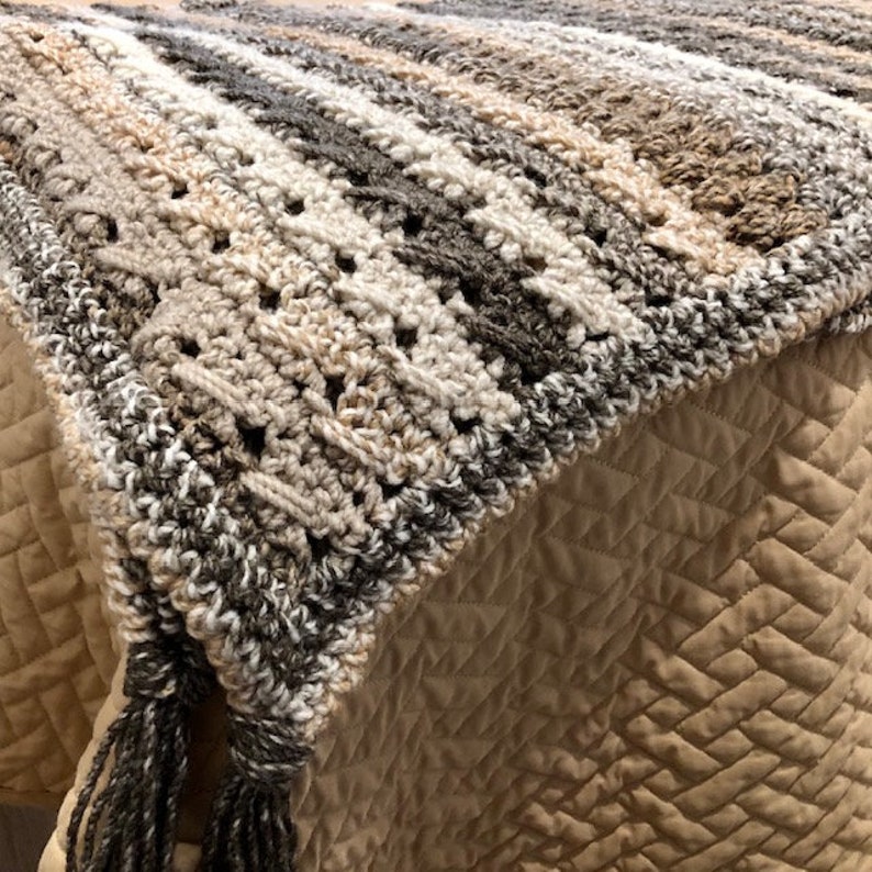 Cable and Cluster Crochet Afghan Pattern - Etsy