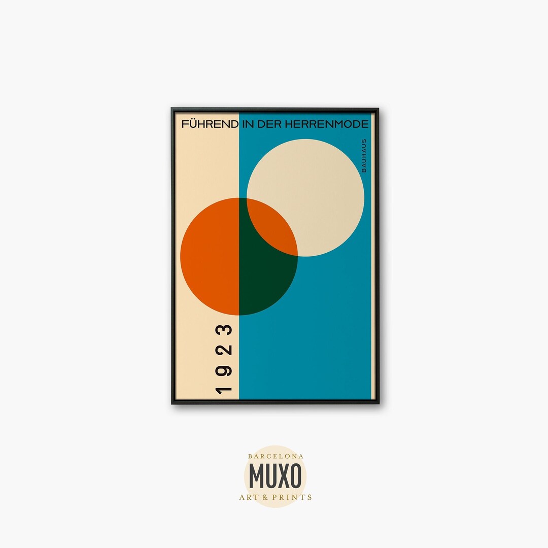 Bauhaus 1923 Poster, Retro Graphic Design, Minimalist Decor, Printable ...