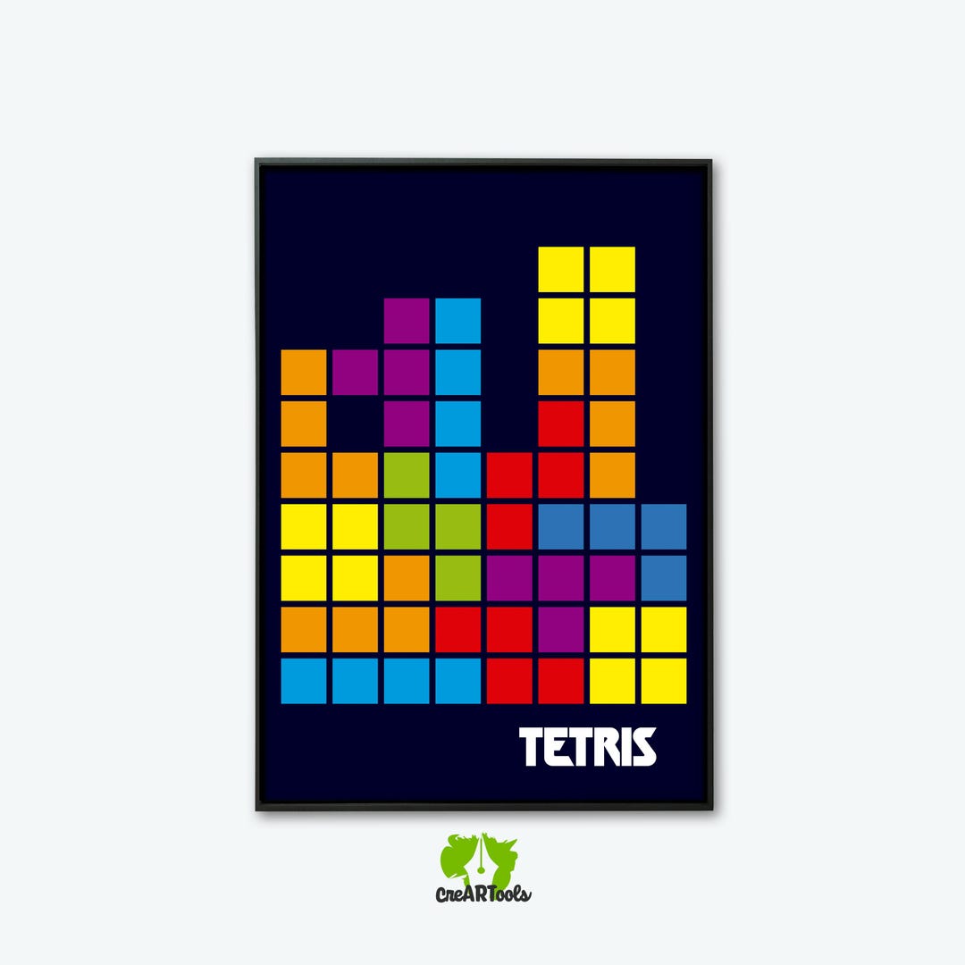 Tetris Poster – Retro Video Game Printable Wall Art - Etsy