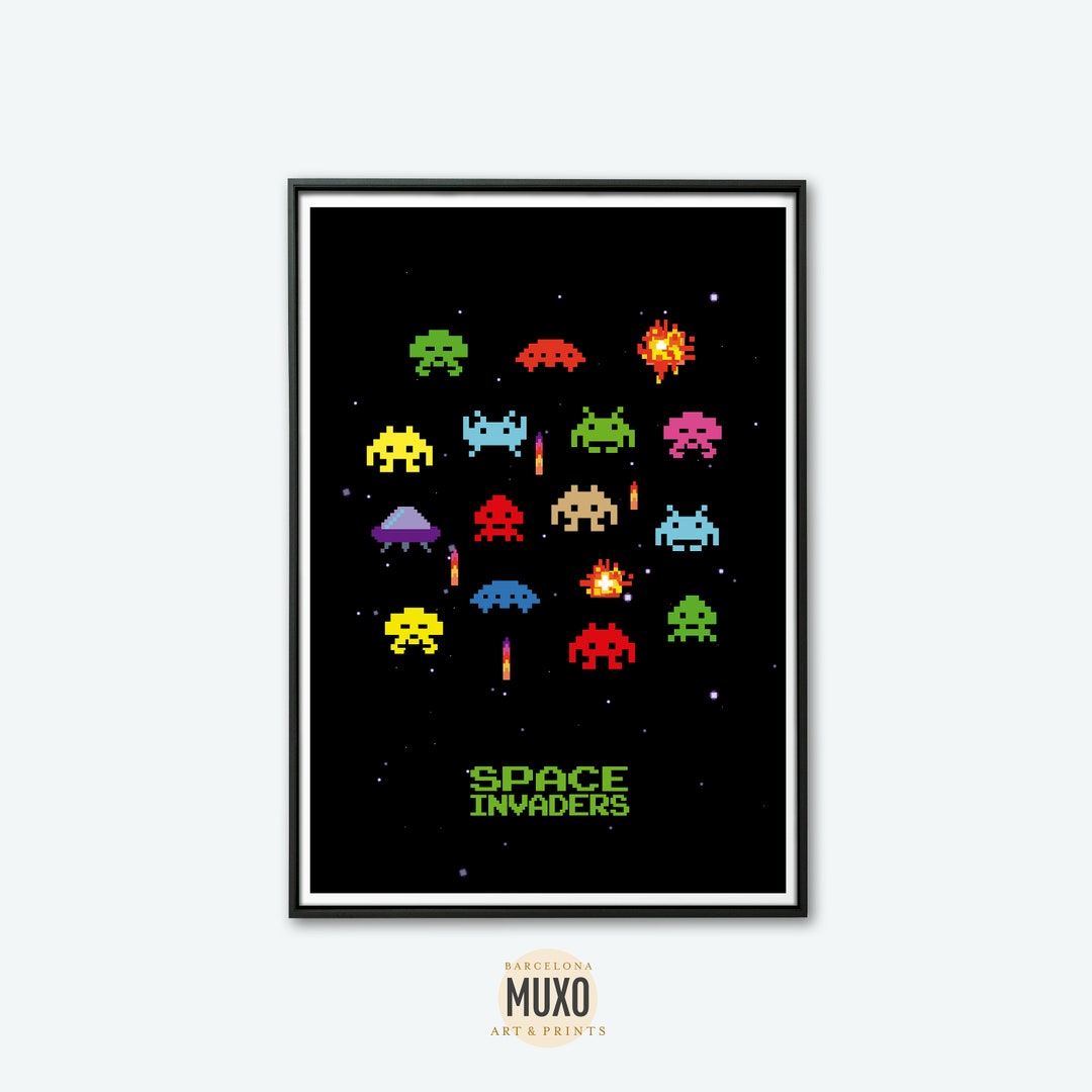 Space Invaders Poster. Space Alien Poster. Videogame Printable - Etsy