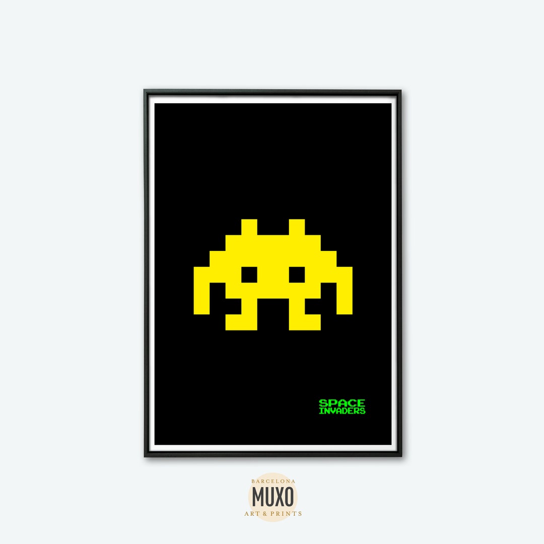 Space Invaders Poster. Space Alien Poster. Videogame Printable Poster ...