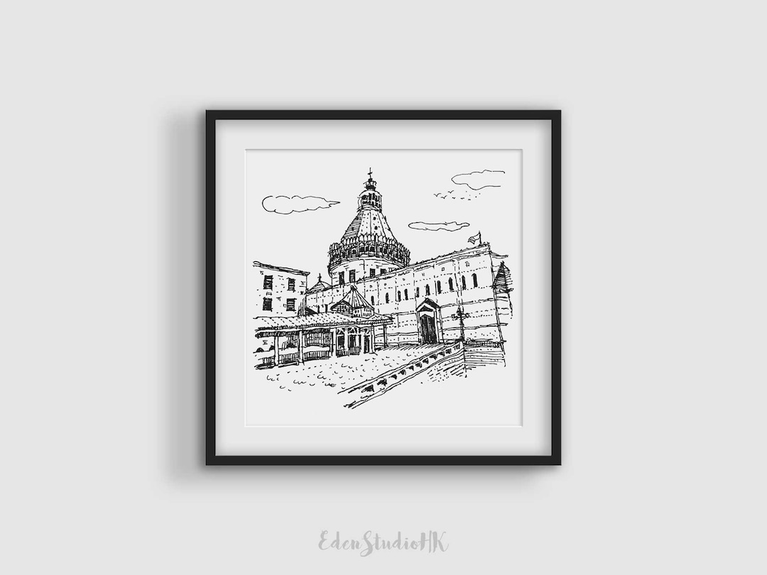 Church of Annunciation Sketch, Nazareth, Israel, Travel Sketch ...