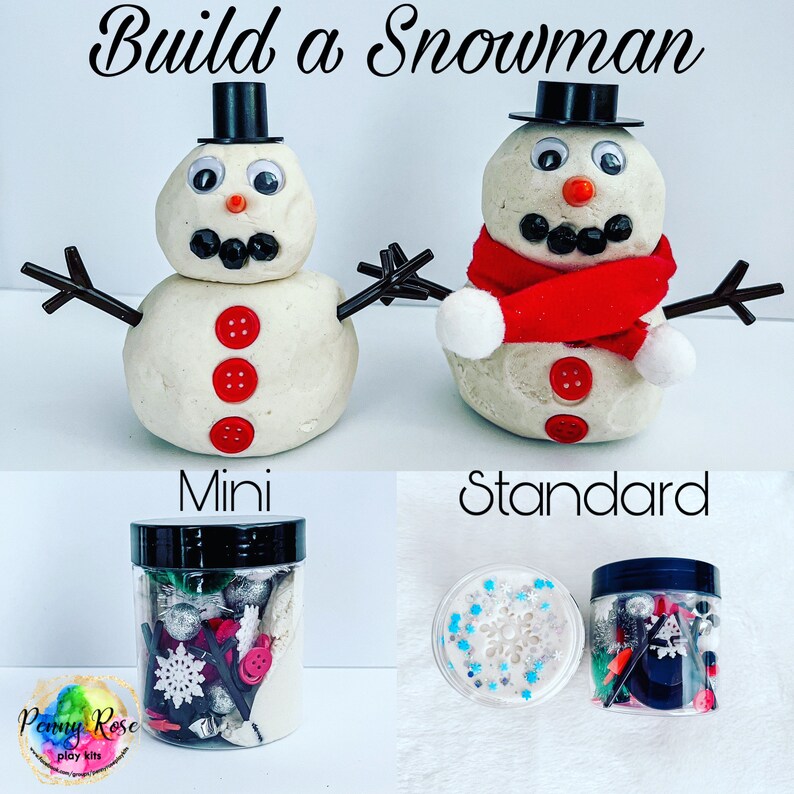 Build a Snowman Play Dough Kit Play Dough Kit Sensory Kit Christmas Kit ...