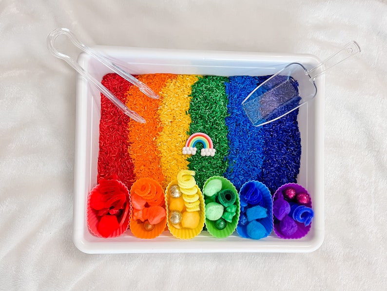 Rainbow Theme Sensory Rice Kit Sensory Bin Montessori Gifts for Kids ...