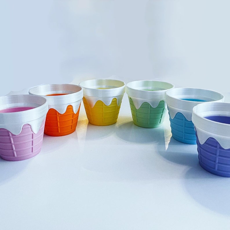 Pastel Rainbow Sorting Cups Ice Cream Cones Play Dough Sensory Kit ...