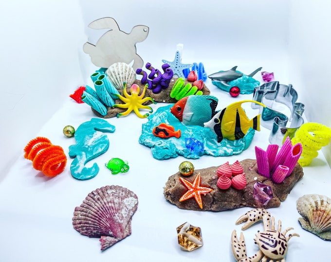 Coral Reef Sensory Play Dough Kit | Sensory Dough Kit | Play Dough ...
