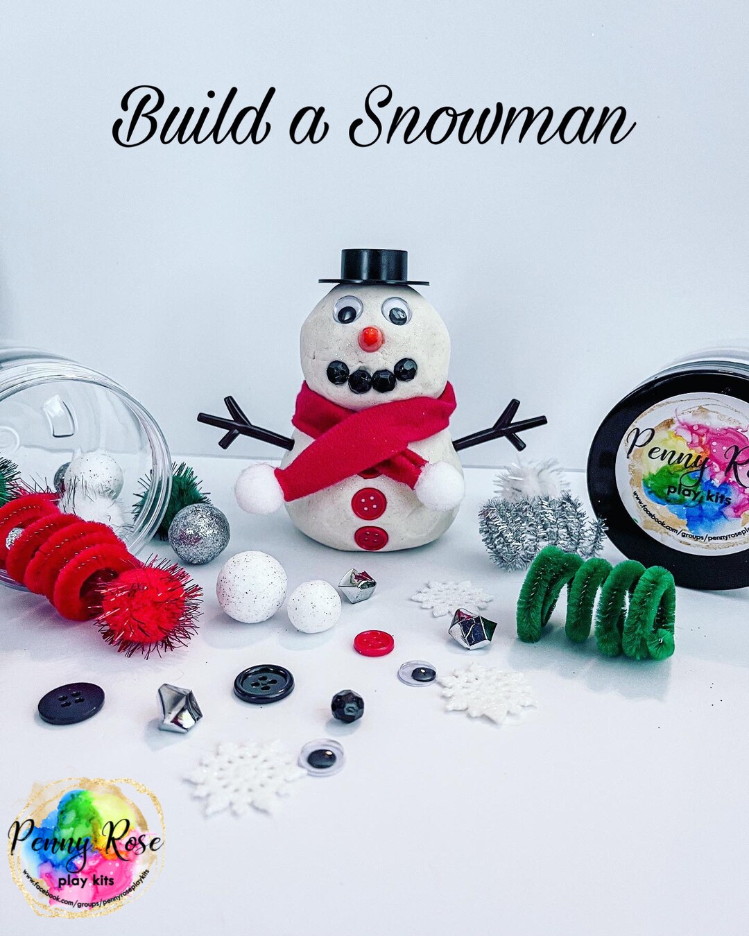 Build a Snowman Play Dough Kit Play Dough Kit Sensory Kit Christmas Kit ...