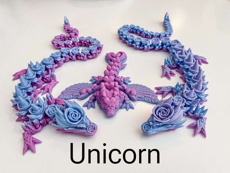 Tiny Heart Baby Dragon 3D Printed Fidget Toy Sensory Cinderwing3d Gift ...