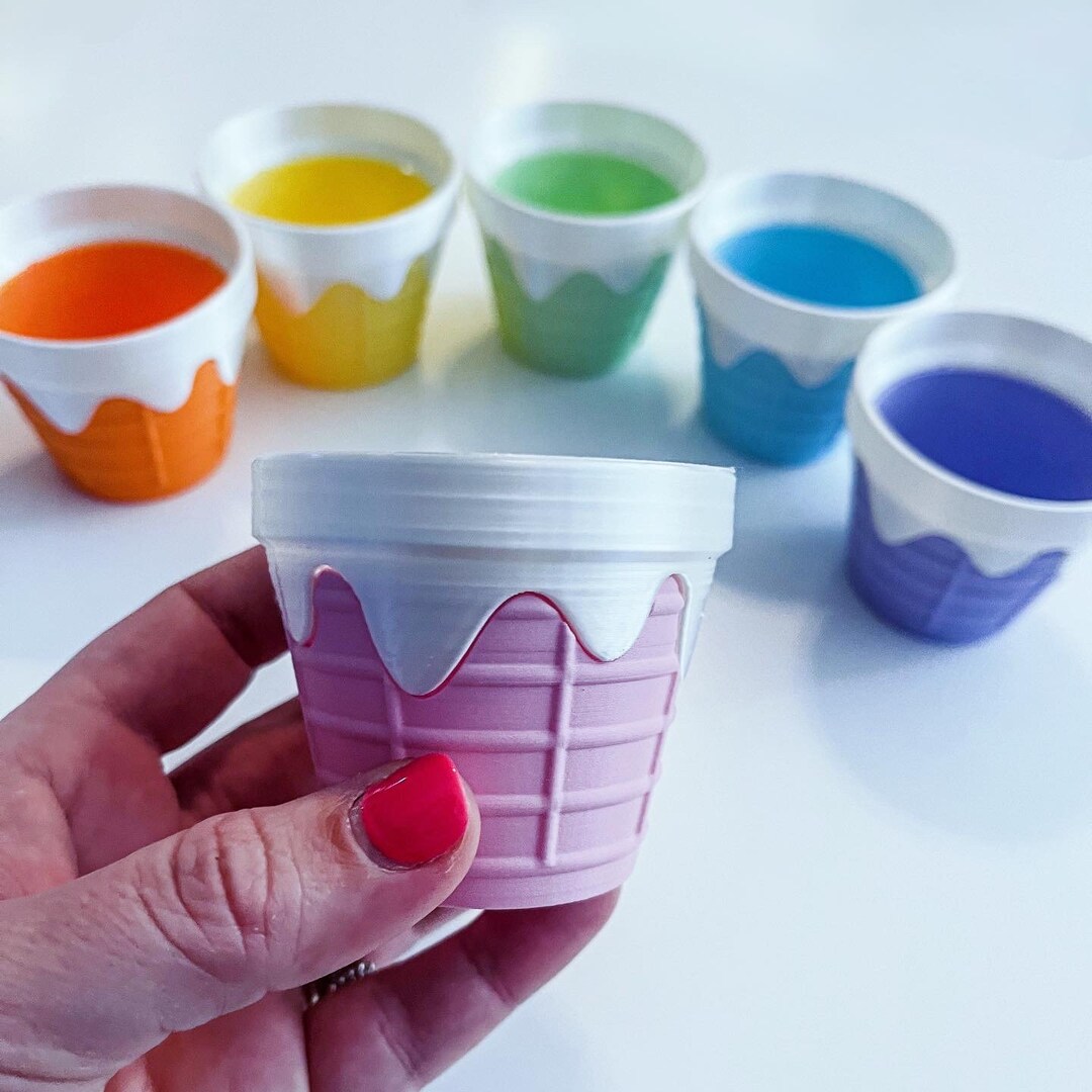 Pastel Rainbow Sorting Cups Ice Cream Cones | Play Dough | Sensory Kit ...