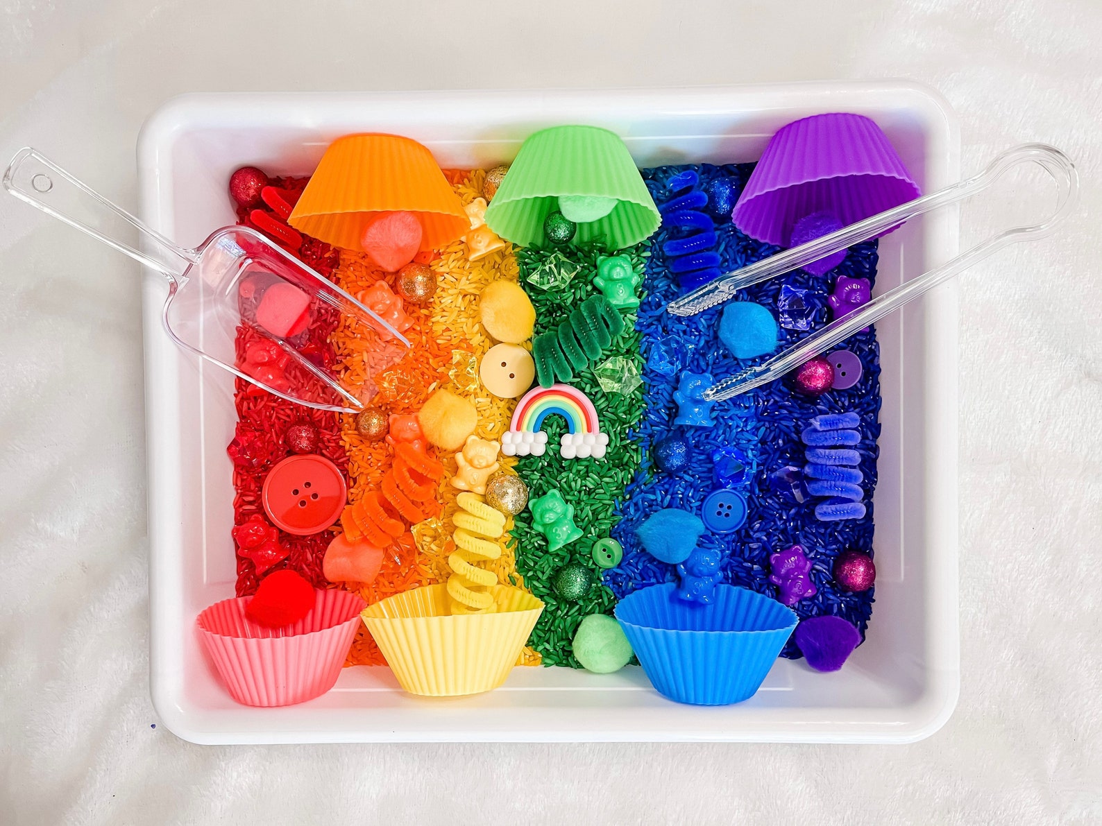 Rainbow Theme Sensory Rice Kit Sensory Bin Montessori Gifts for Kids ...