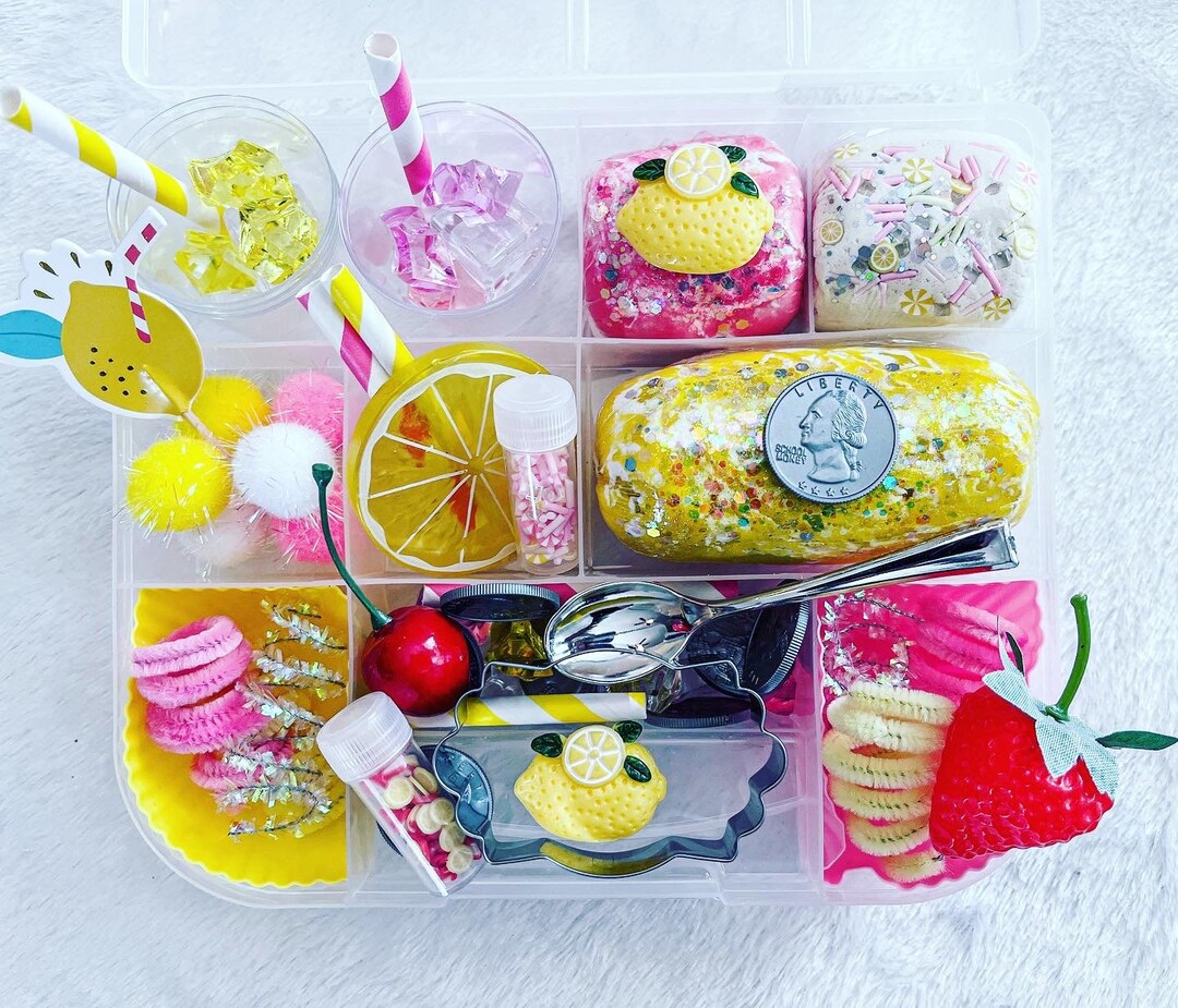 Lemonade Stand Sensory Dough Kit (pink) | Play Dough | Sensory Bin ...