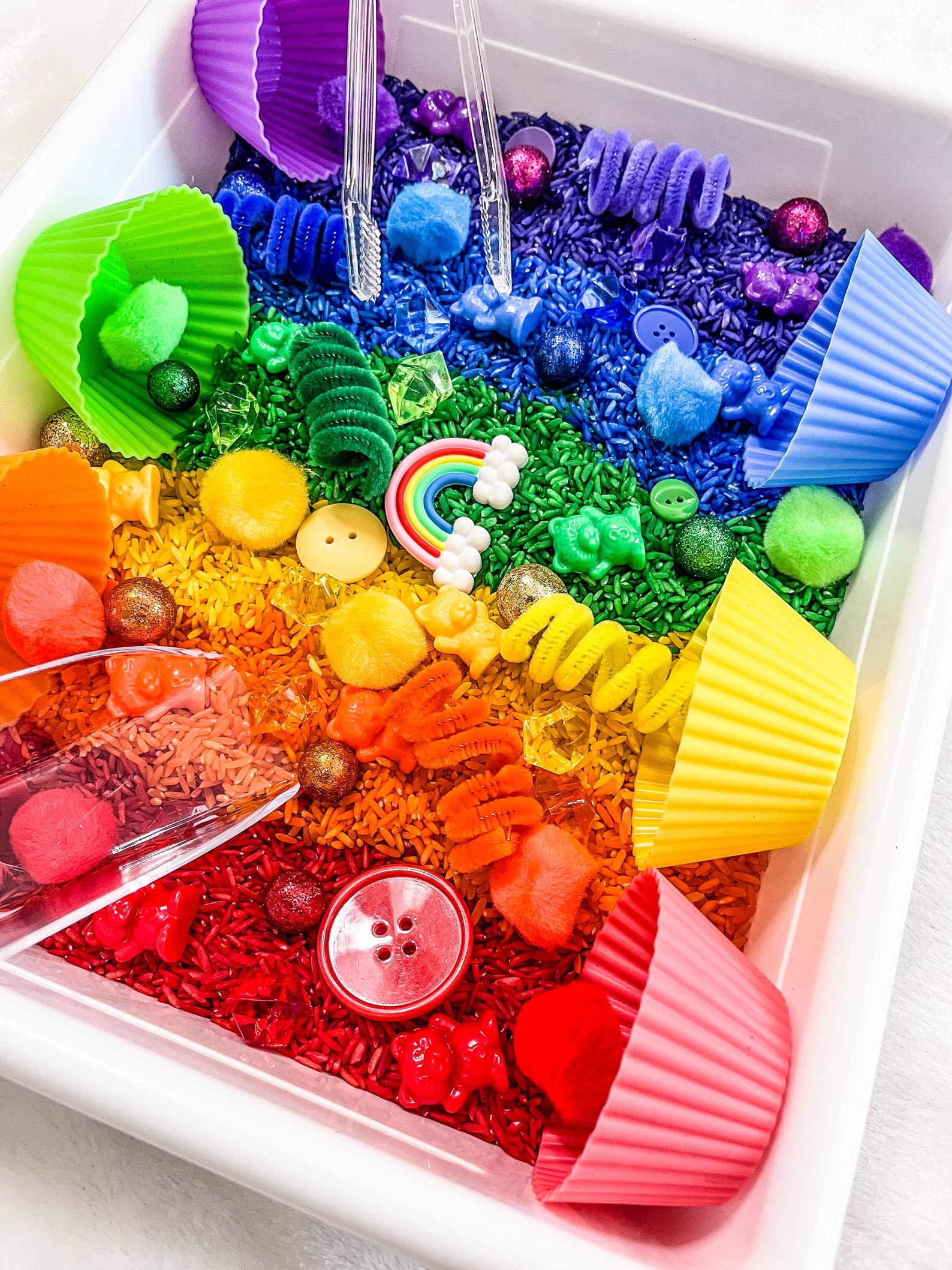 Rainbow Theme Sensory Rice Kit Sensory Bin Montessori Gifts for Kids ...