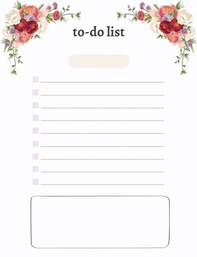 Floral To-do List Printable - Etsy