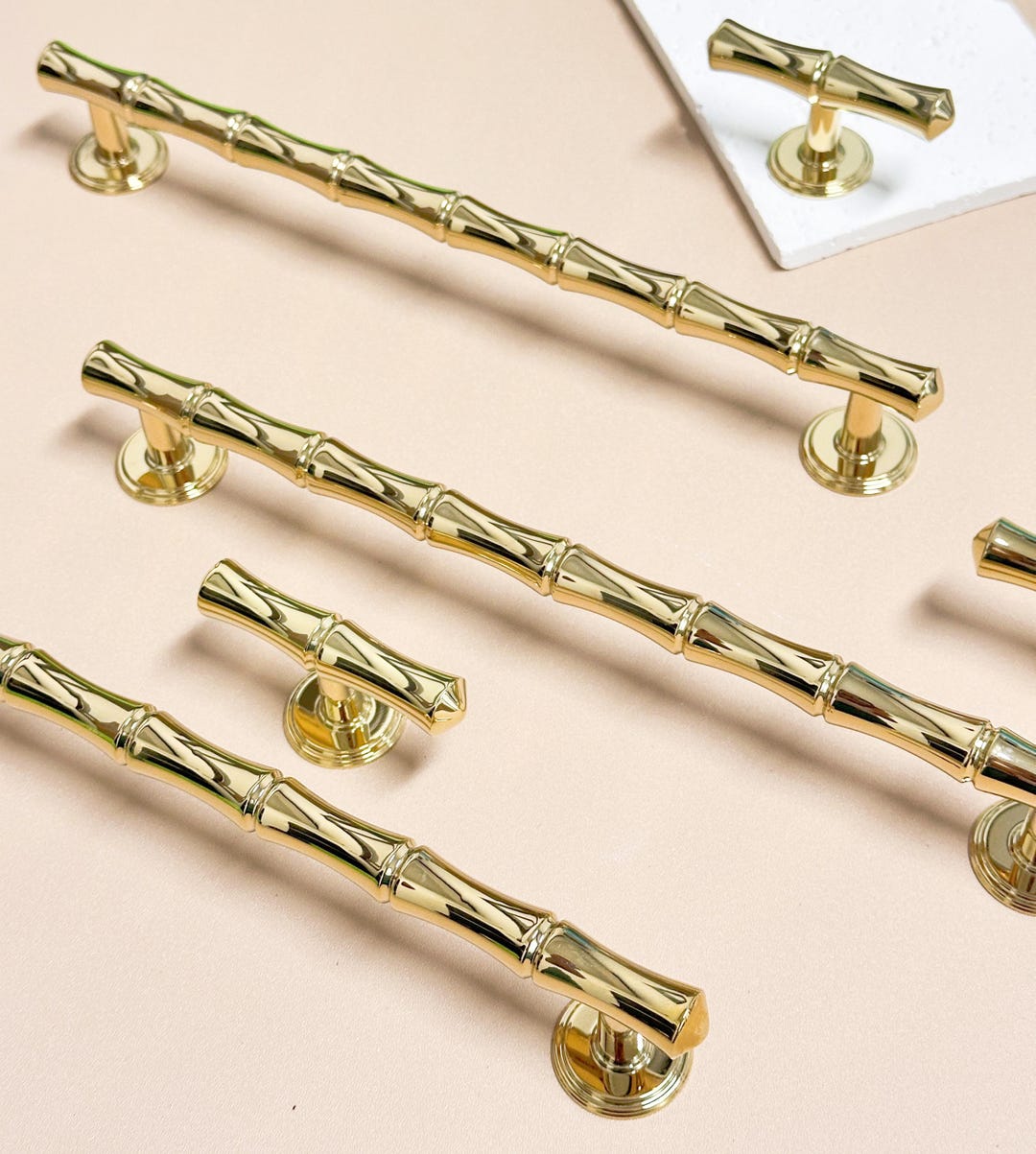 Bamboo Brass Drawer Knobs/bright Gold Dresser Pulls/silver Brass ...