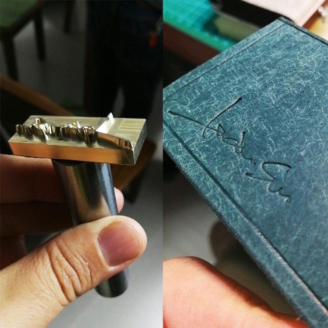 Custom Embosser Leather Stamp With Handle , Custom Brass Stamp for ...