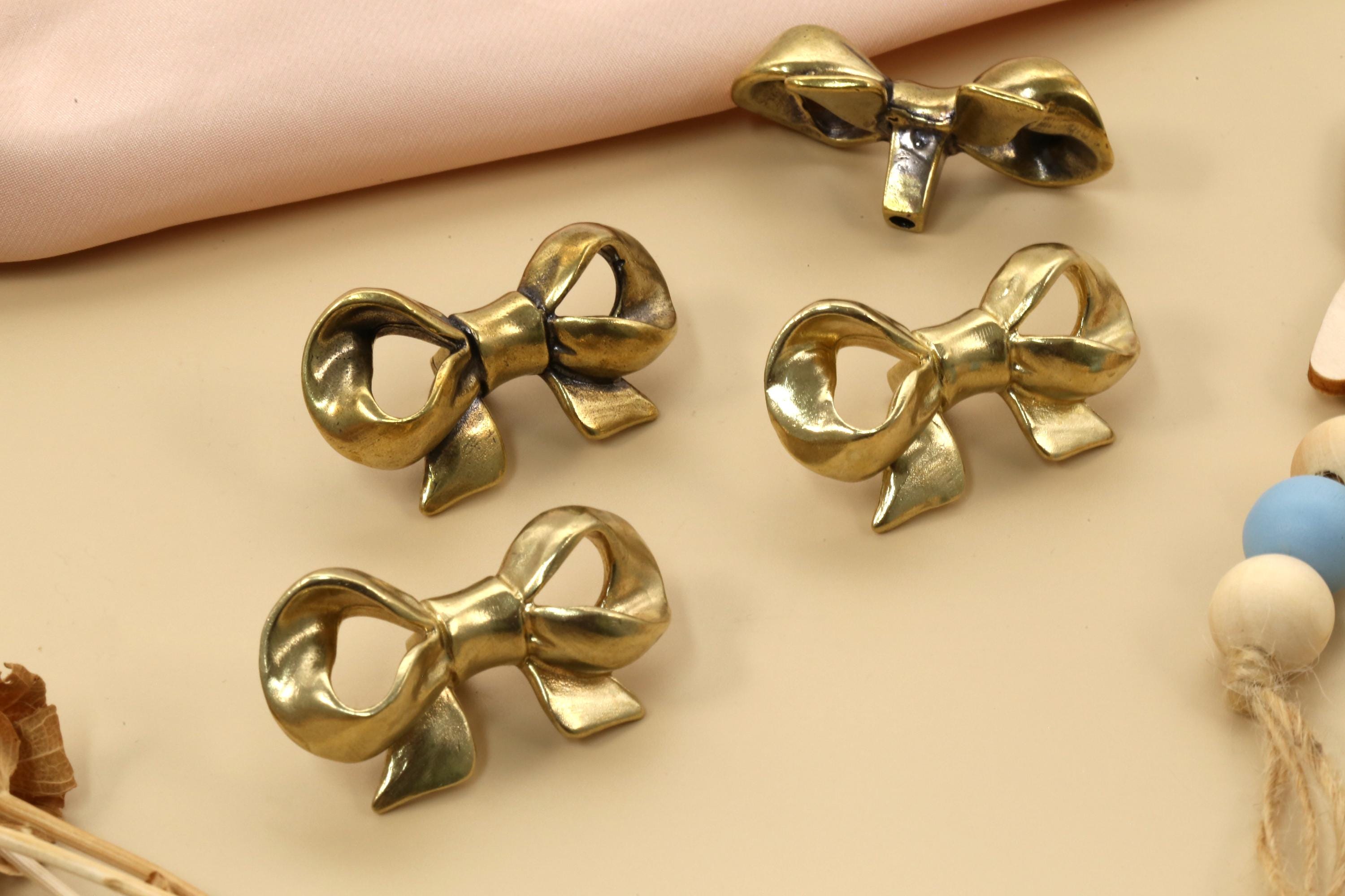 Modern Brass Bow Knobs Pulls Dresser Knob Pull Handles Bow Tie Drawer ...
