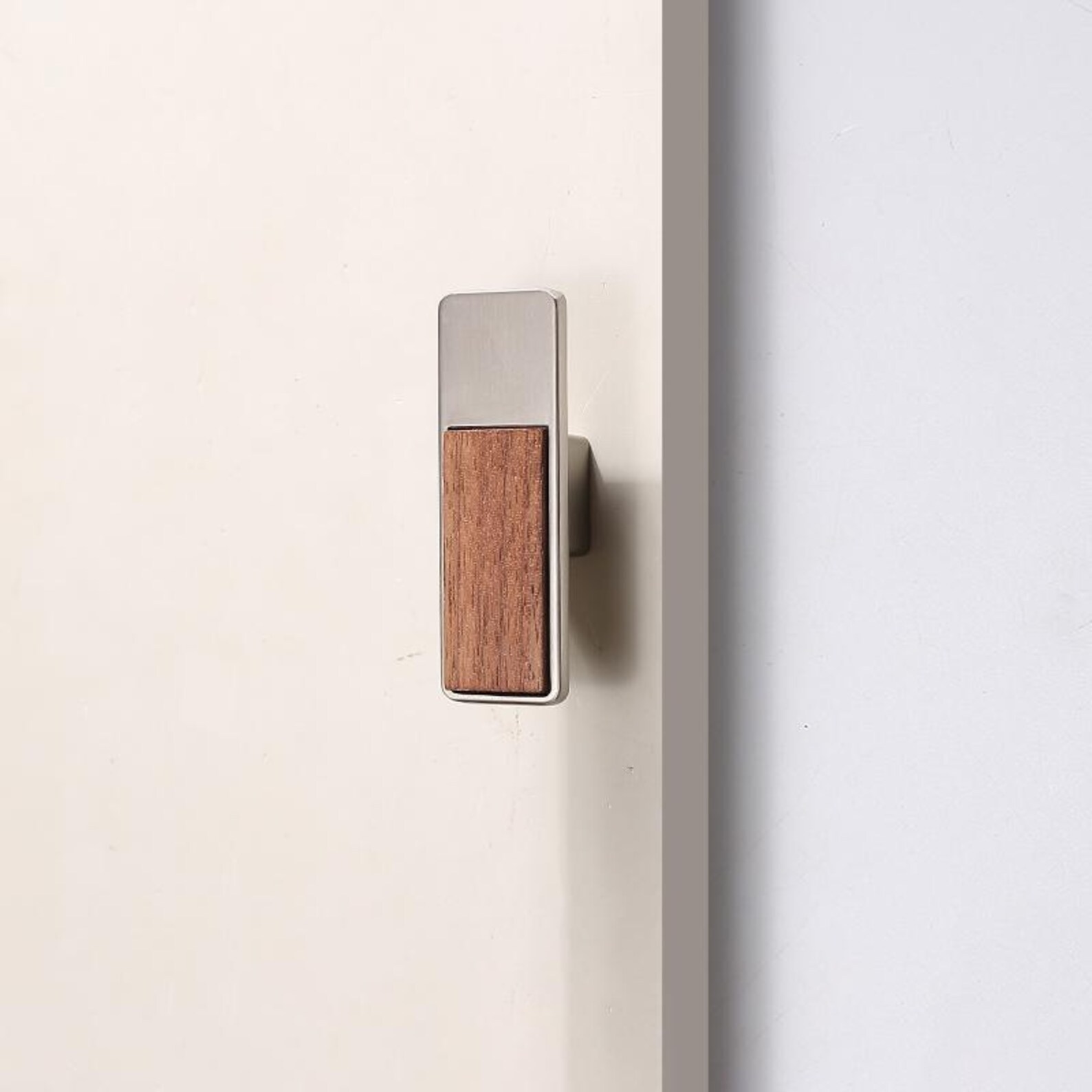 Wooden Brass Nickel Handles Drop Dresser Knobs Walnut Wood Drawer ...