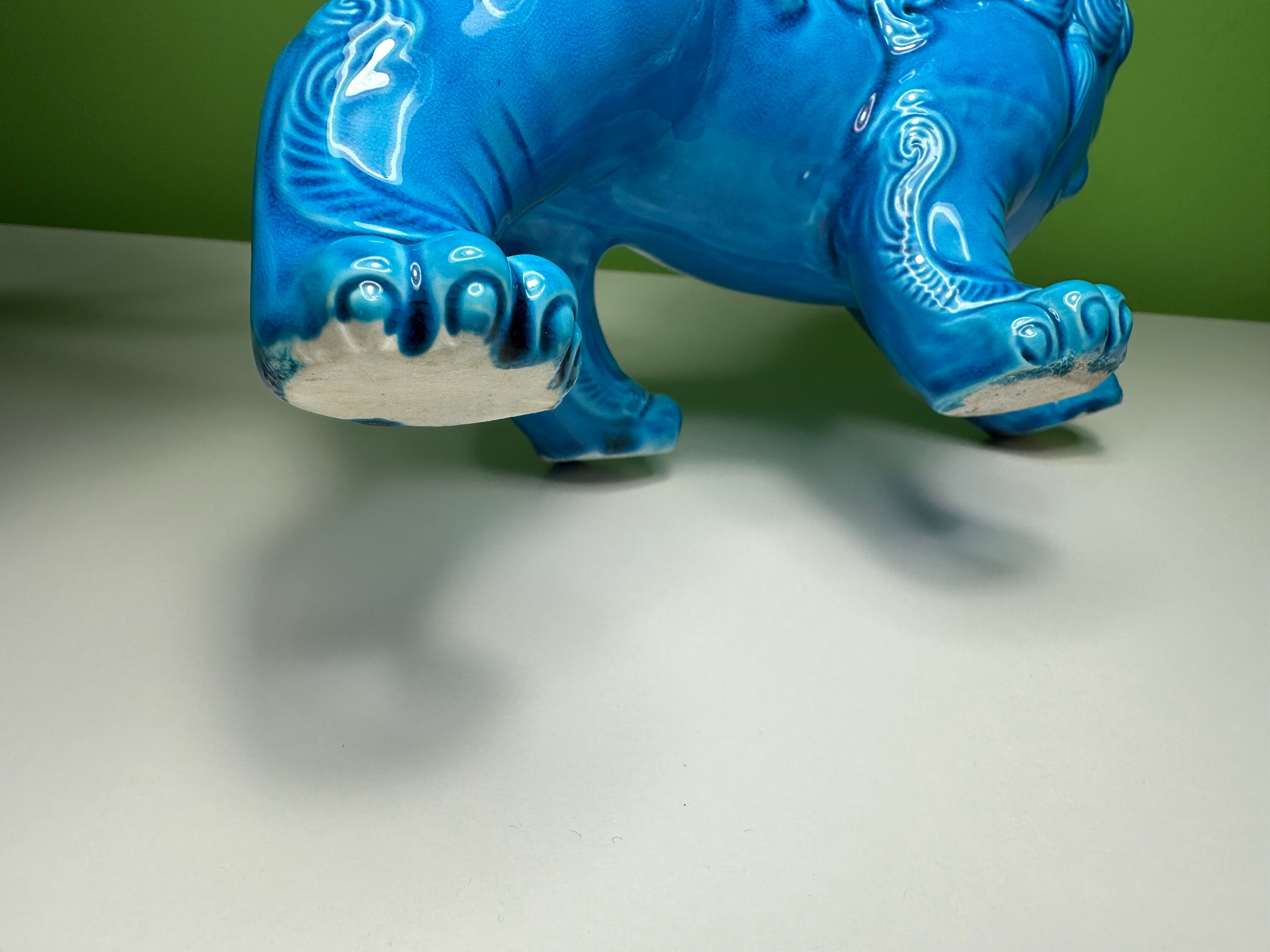Foo Dogs - Large Glossy Blue Foo Dogs: Shishi Lion Guardians, 6" Tall ...