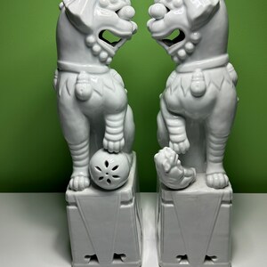 Foo Dogs Massive 18 Inch White Foo Dogs Stunning White Shishi Lions - Etsy