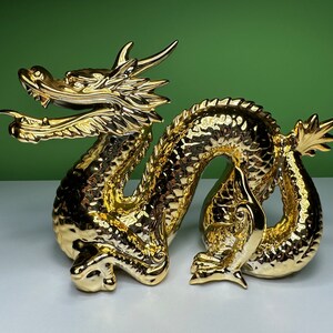 Dragon - Golden Glazed Dragon - Gorgeous Gold Dragon! - Etsy