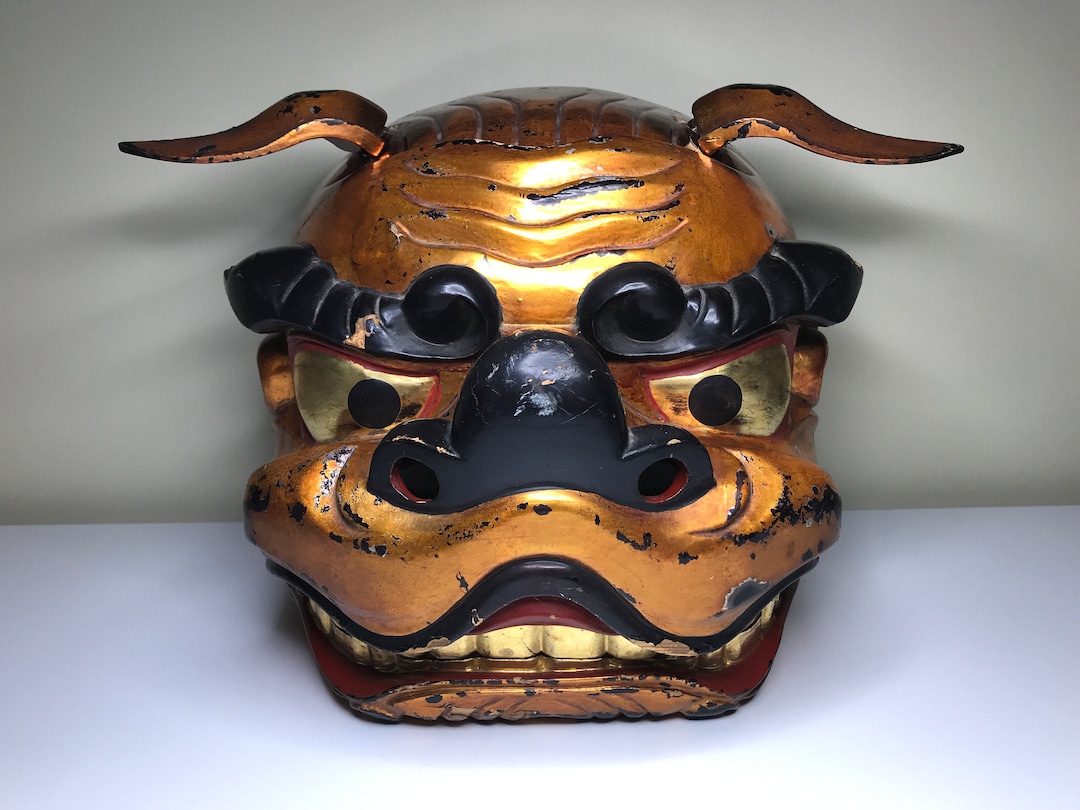 Foo Dog Shishigashira Japanese Foo Dog Mask Shishimai Mask With ...