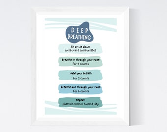 Deep Breathing Poster - Etsy
