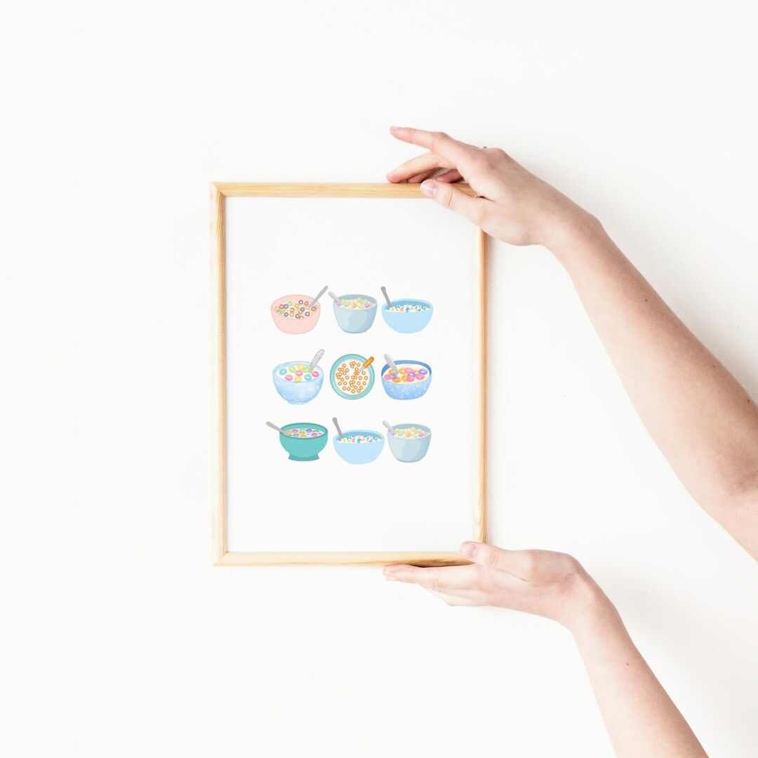 Cereal Bowl Nostalgia: Retro Art Print for 90s Kids, Gen X, Millennials ...