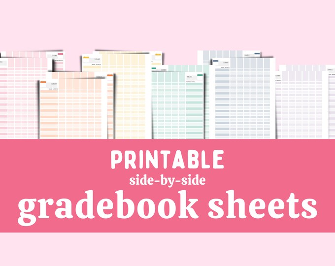 Gradebook Sheets for Teachers Student Roster Grade Book & Homeschool ...