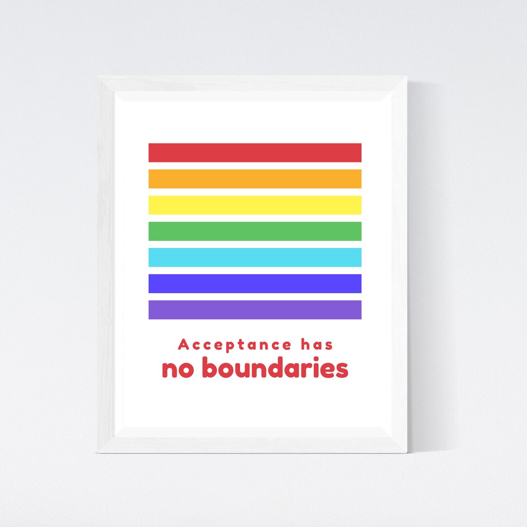 Acceptance Sign LGBT Pride Inclusive Classroom Counselor - Etsy