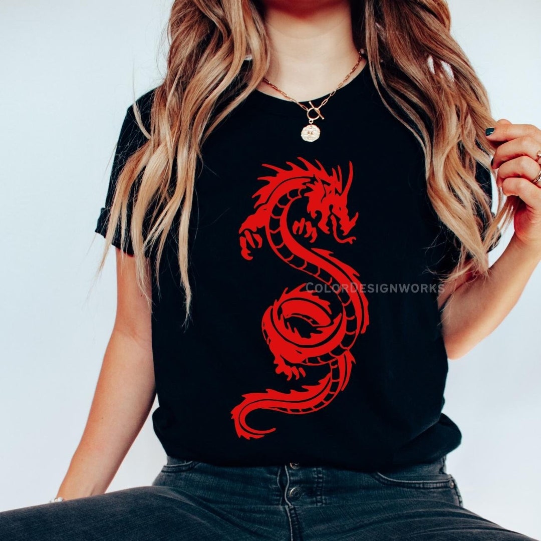 Dragon Shirt Dragon T-shirt Red Dragon Shirt Tattoo Art Streetwear ...