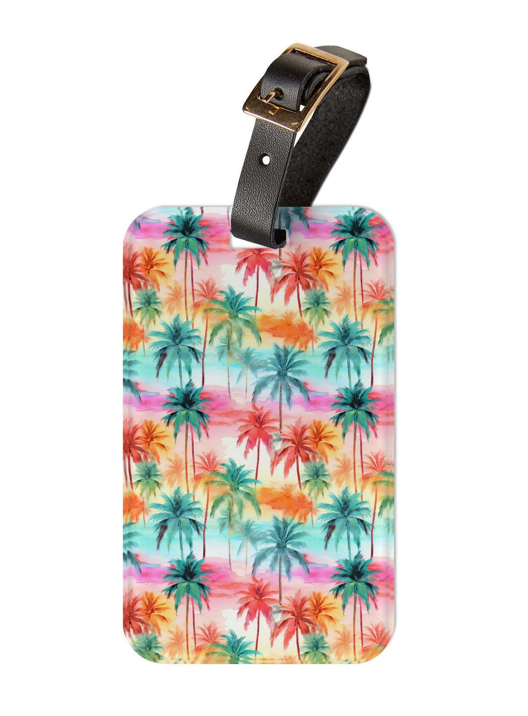 Palm Tree Luggage Tag, Backpack Tag, Travel Gift, Colorful Palm Trees ...