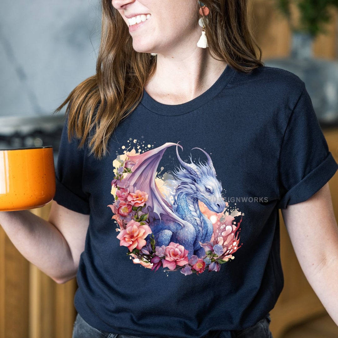 Dragon Shirt, Year of the Dragon Shirt, Floral Dragon, Gift for Dragon ...