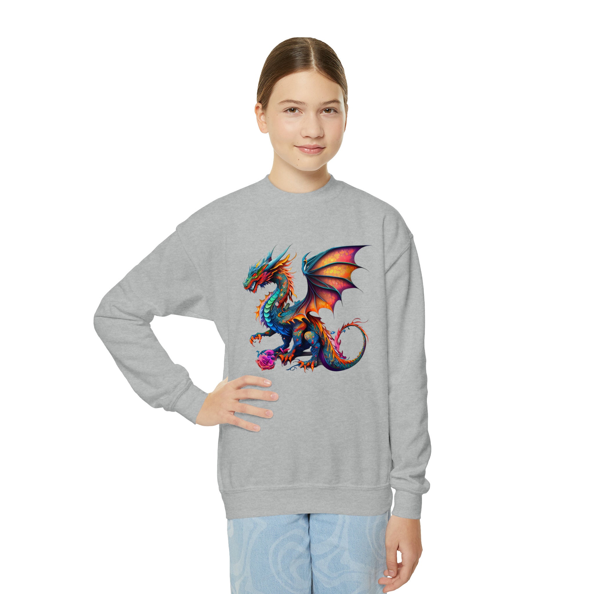 Dragon Sweatshirt for Kids Youth Crewneck Sweatshirt Dragon - Etsy