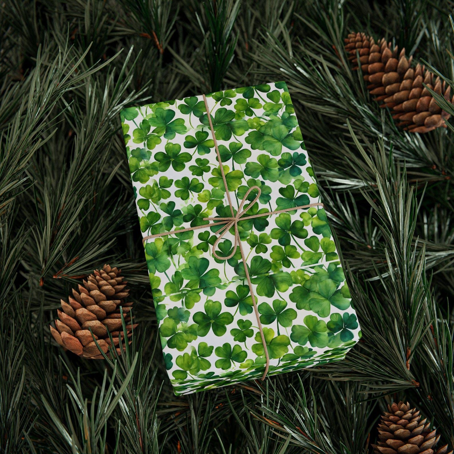 Shamrock Wrapping Paper Roll, St Patrick's Day Irish Gift Wrap, Green ...