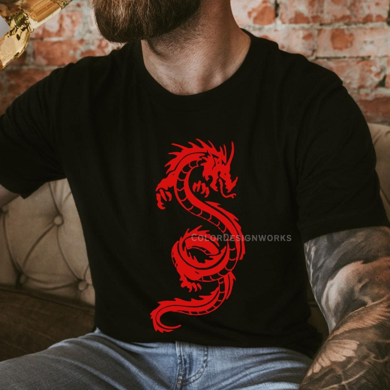Dragon Shirt Dragon T-shirt Red Dragon Shirt Tattoo Art Streetwear ...