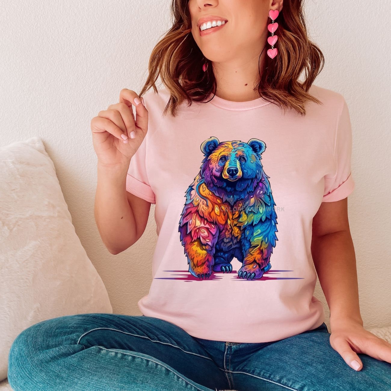 Colorful Bear Shirt, Wilderness Shirt, Bear Lover Gift, Graffiti T ...