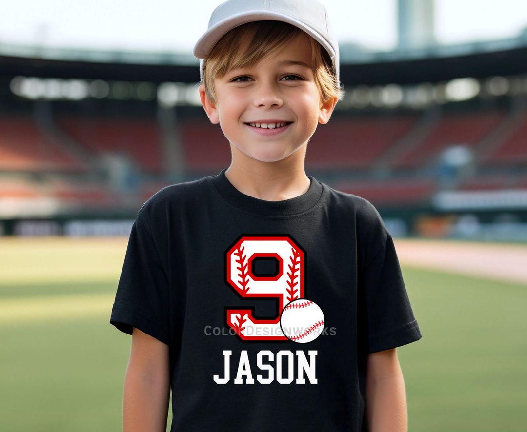 Baseball Birthday Shirt, Nine Year Old Shirt, Birthday Outfit ...
