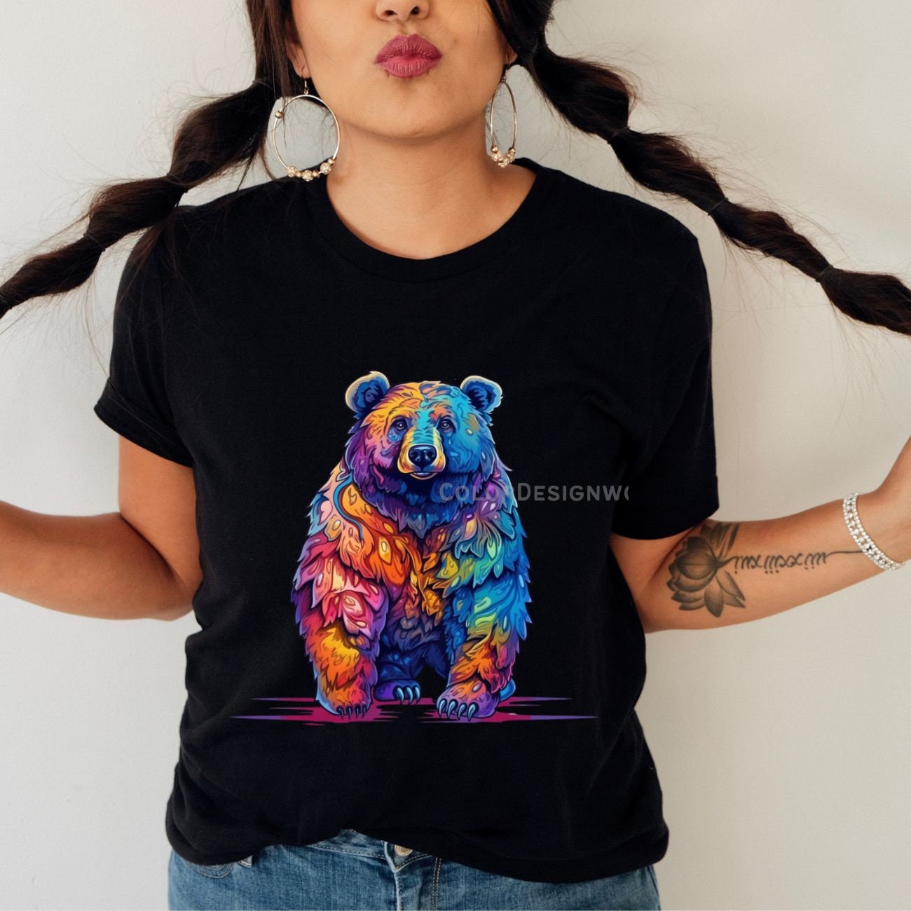 Colorful Bear Shirt, Wilderness Shirt, Bear Lover Gift, Graffiti T ...