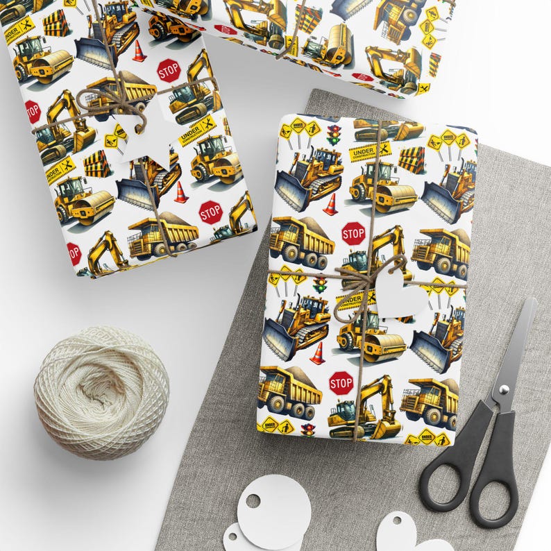 Construction Dump Truck Gift Wrap Wrapping Papers,, Construction Theme ...